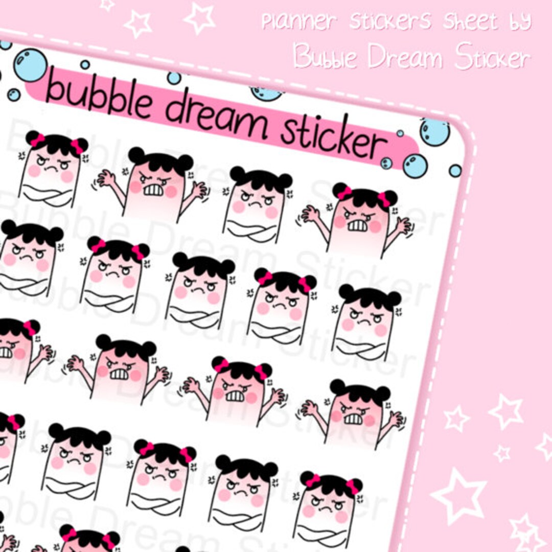 Angry Printable Planner Stickers, Mad Stickers, Emoji Stickers Sheet ...