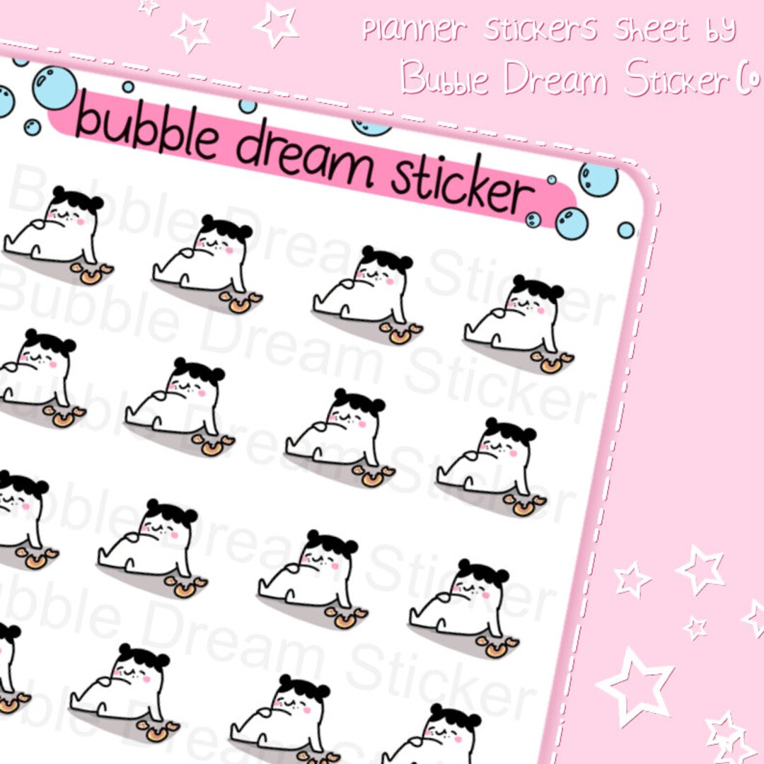 Food Coma Stickers, Bloated Emotis, Emoti Planner Stickers/happy Food ...