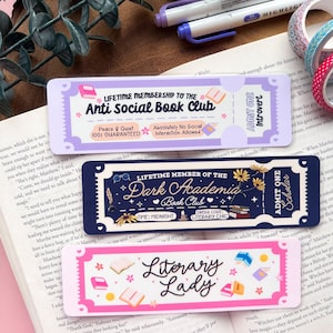 Bookish Trope Ticket Bookmarks | Gift for Book Lovers, Personalized ...