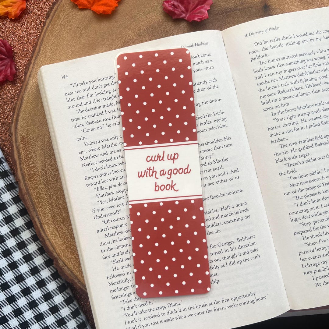 Polka Dot Laminated Bookmark: Handmade Bookish Reader Gift, Cozy Reads ...