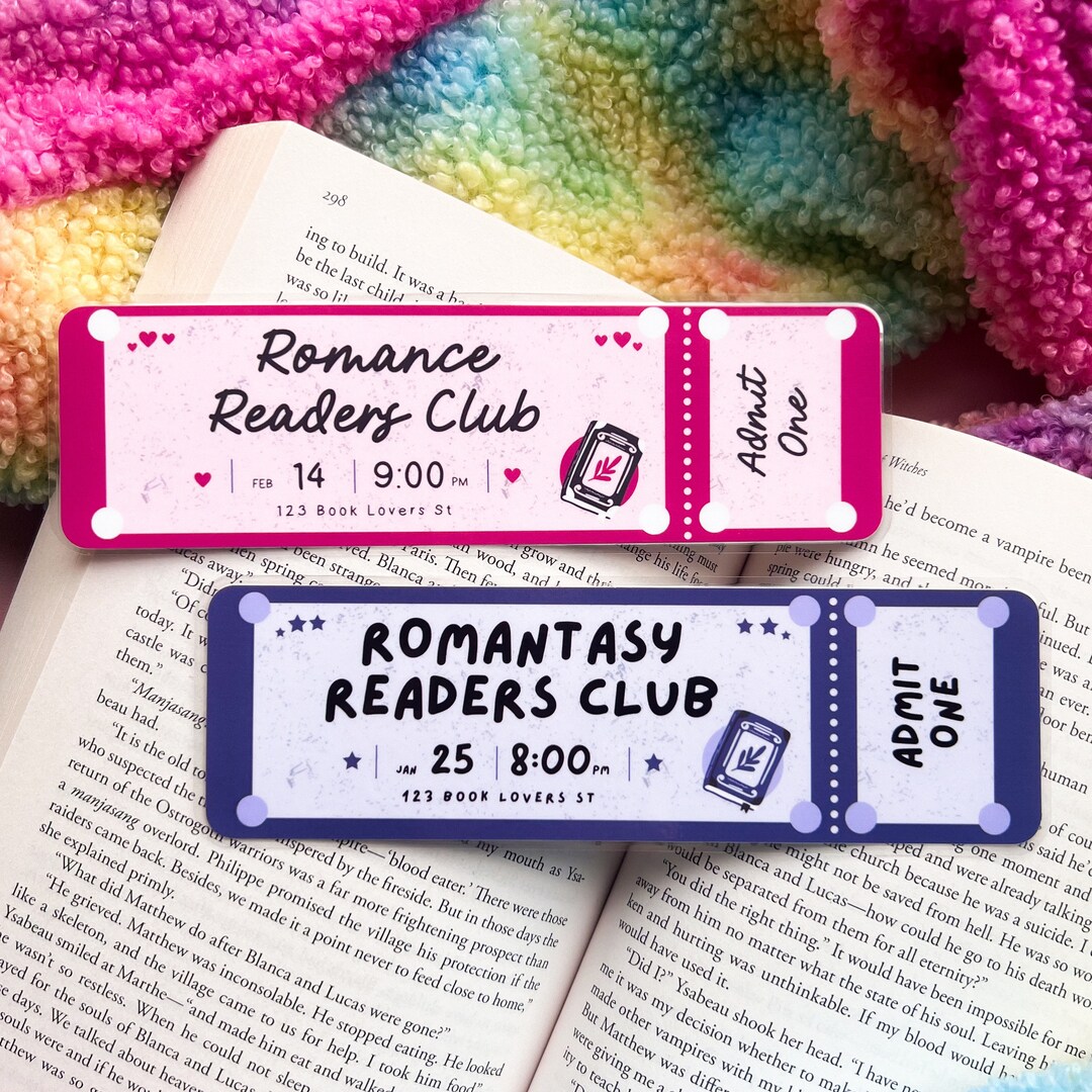 Romantasy and Romance Reader Ticket Bookmarks | Gift for Book Lovers ...