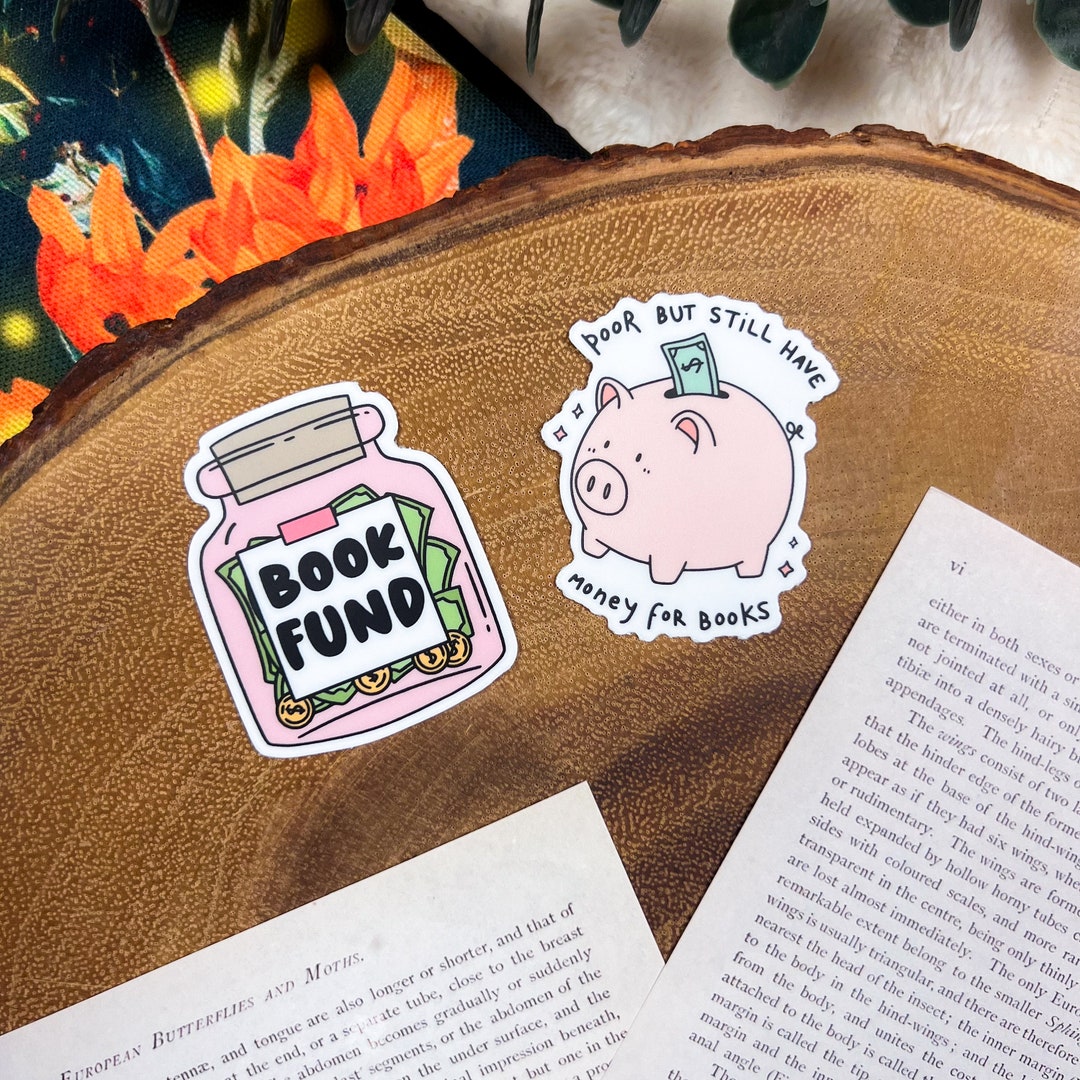 Book Money Stickers Water Bottle Sticker, Kindle Sticker, Bookish Vibes ...