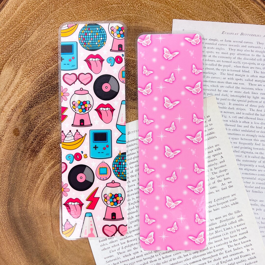 Y2K, 90s Butterfly Aesthetic Bookmark, Gift for Book Lover, Cute Pink ...