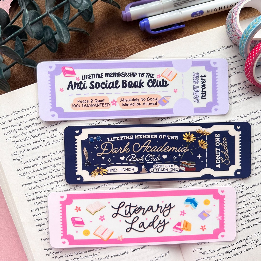 Bookish Trope Ticket Bookmarks | Gift for Book Lovers, Personalized ...