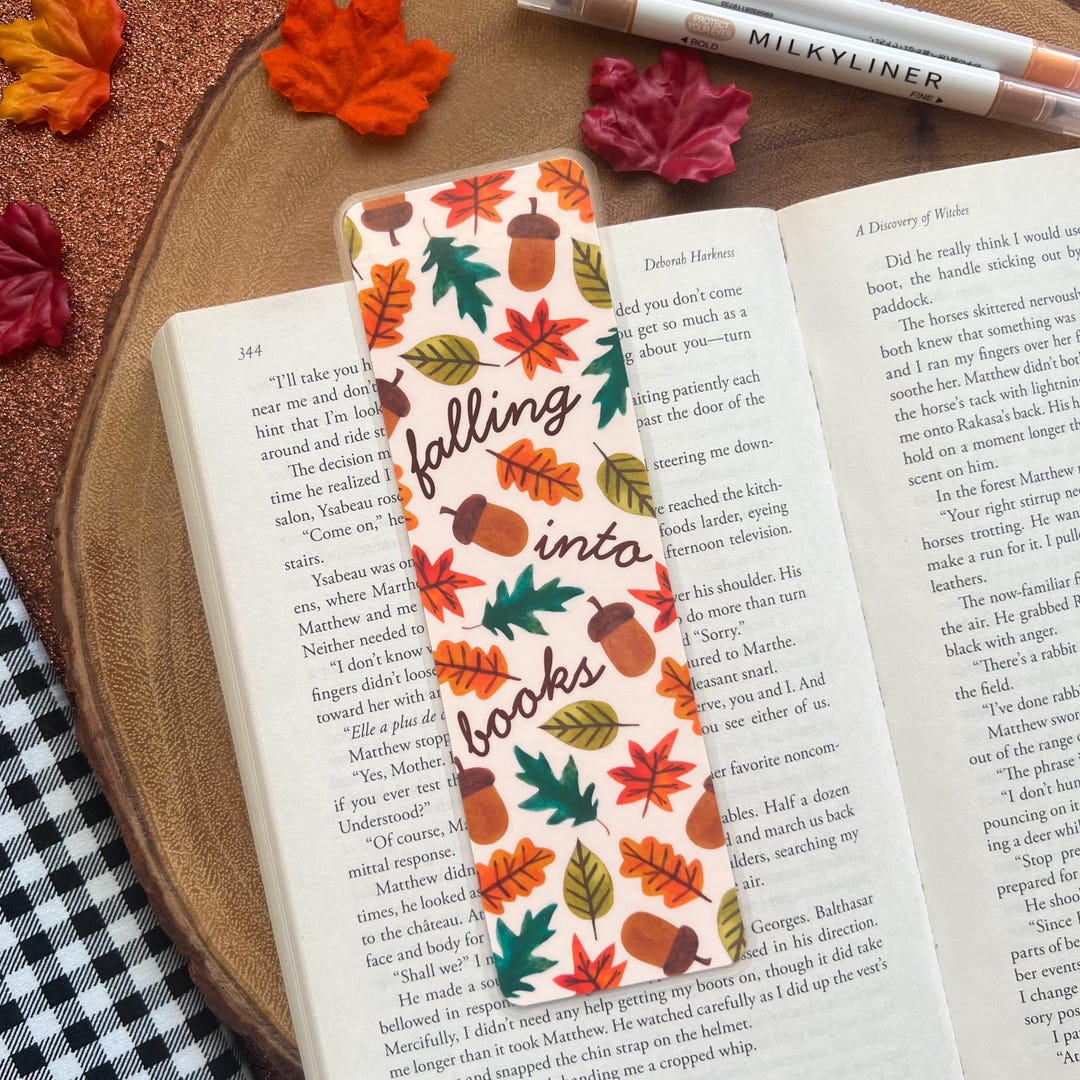 Falling Into Books Bookmark: Handmade Bookish Gift for Readers, Cozy ...
