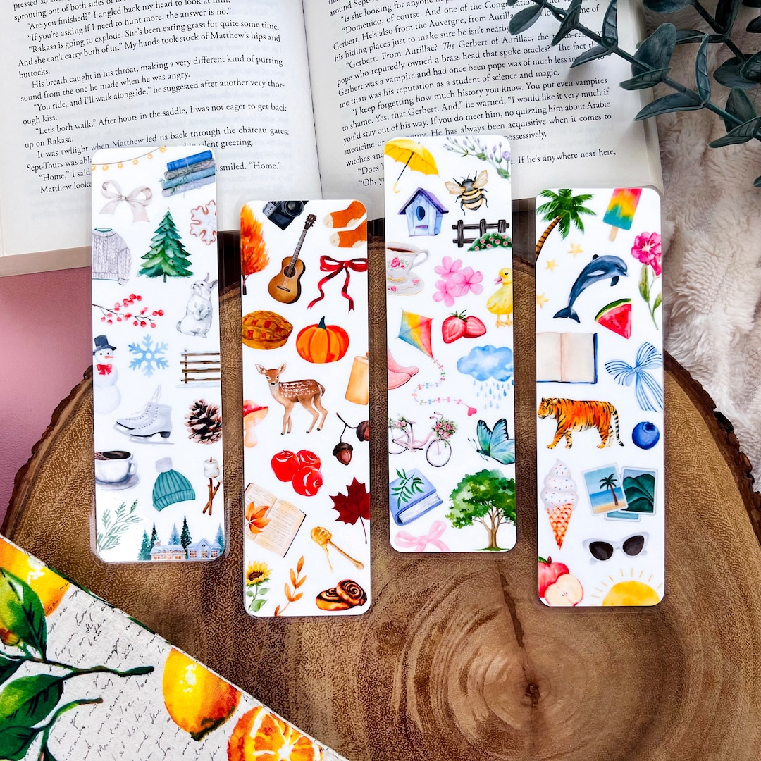 Watercolor Season Bookmarks | Gift for Book Lovers, Cute, Reader ...