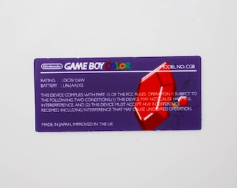 Gameboy Color Back Sticker - Etsy
