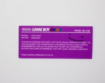 Gameboy Color Back Sticker - Etsy