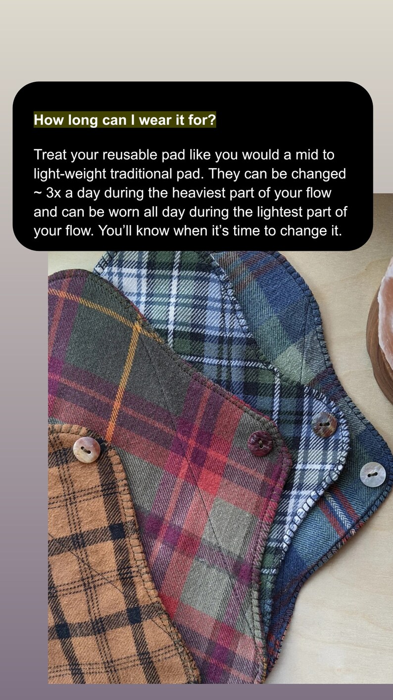 Reusable Cloth Pad 100% Cotton Upcycled Flannel - Etsy