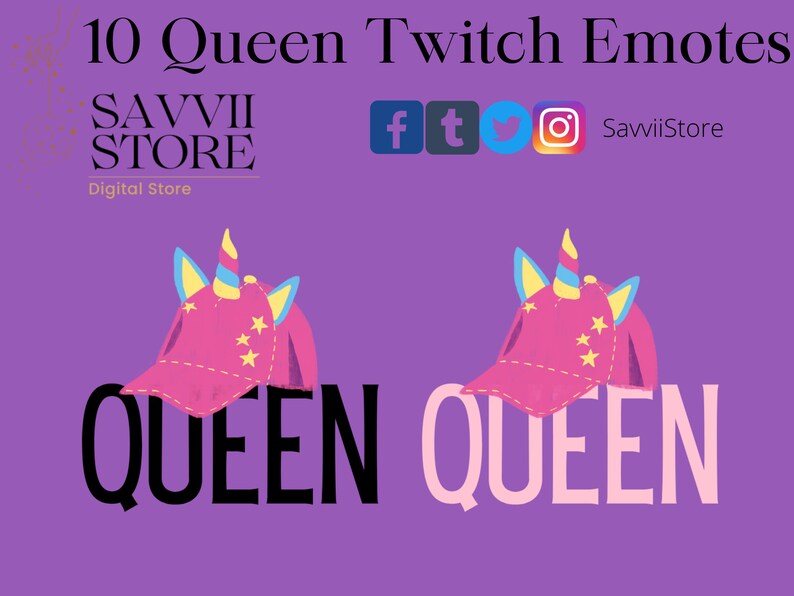 10 Queen Twitch Emotes, Text Twitch Emotes, Feminine Twitch Emotes ...