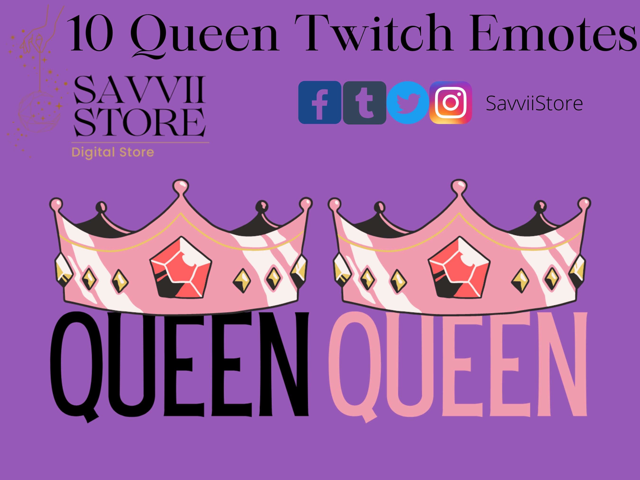 10 Queen Twitch Emotes, Text Twitch Emotes, Feminine Twitch Emotes ...