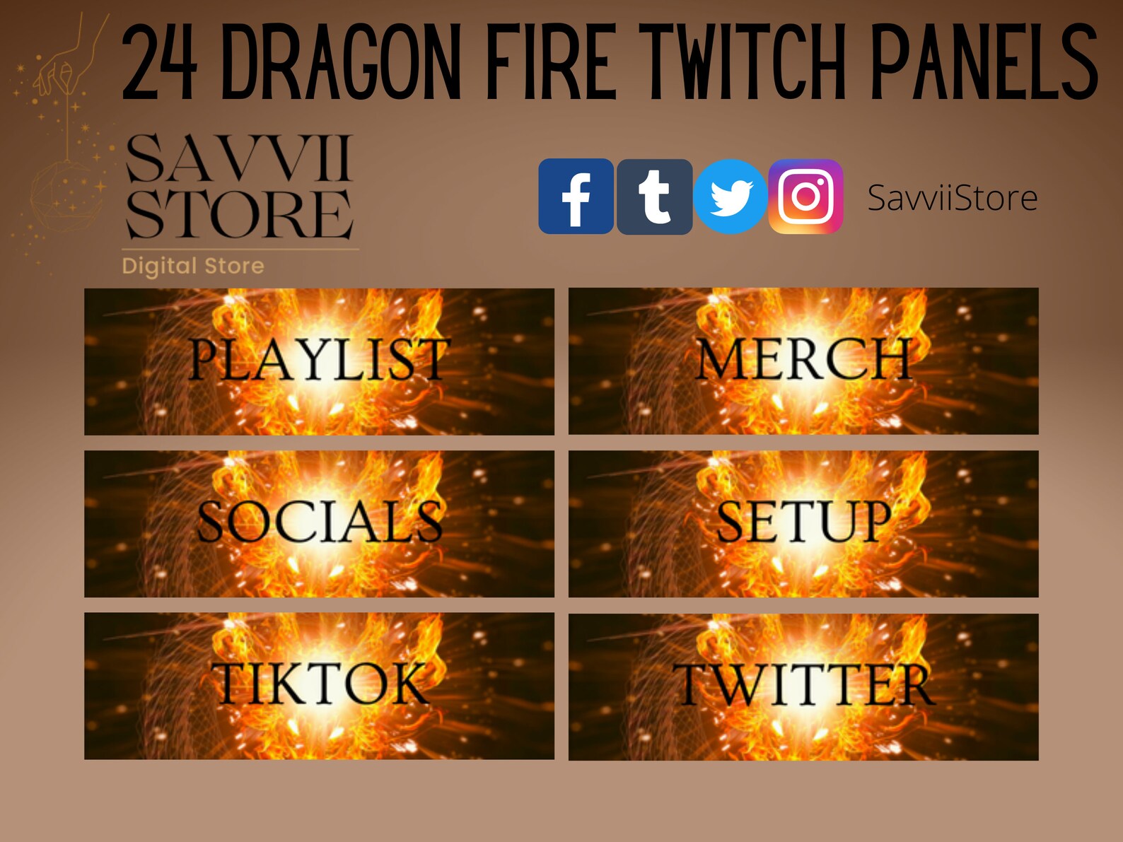24 Dragon Fire Twitch Panels Dragon Twitch Panels Fantasy - Etsy
