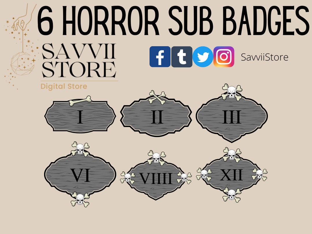 8 Horror Twitch Sub Badges, Dead by Daylight Sub Badges, Pirate Sub ...
