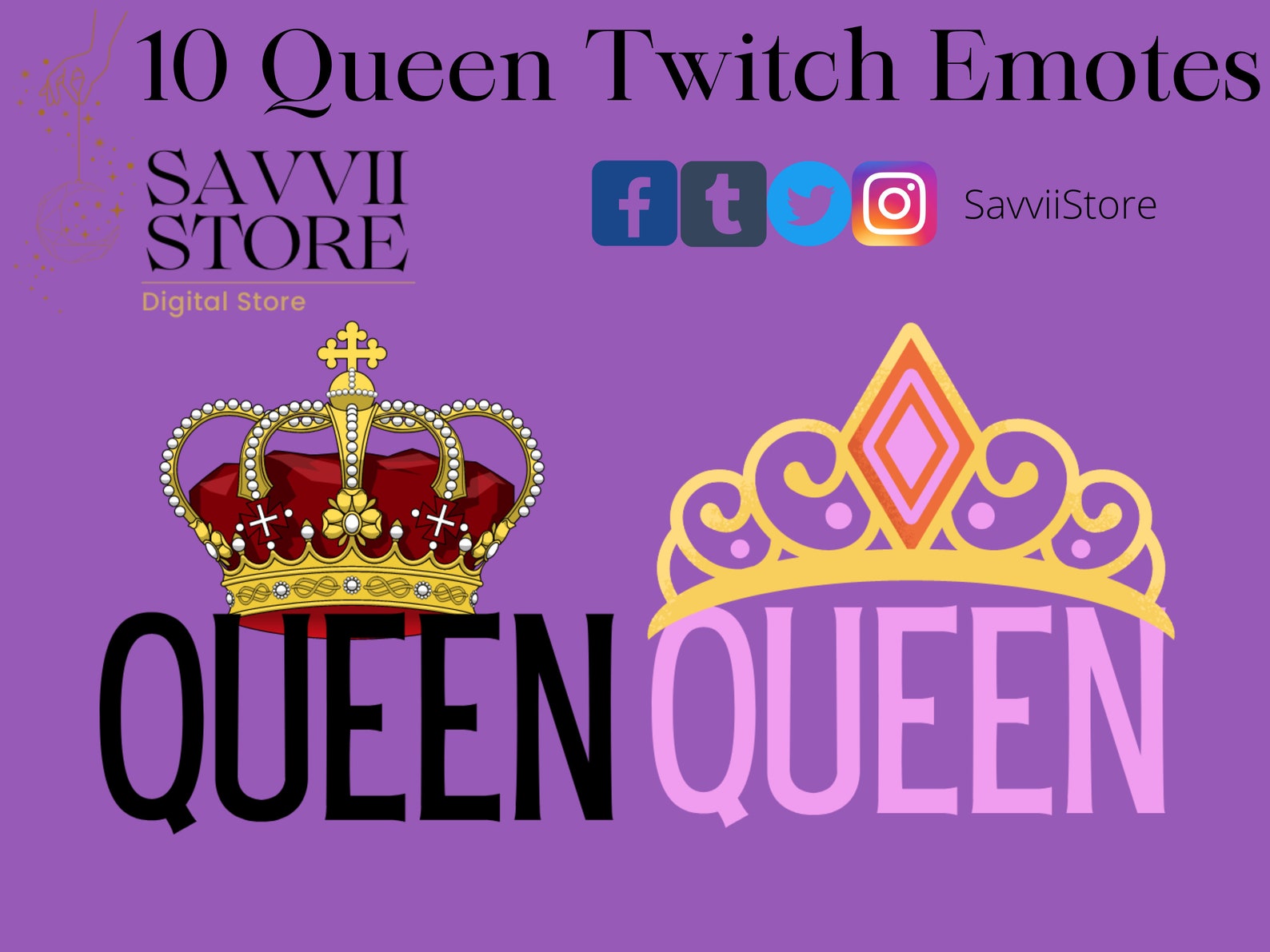 10 Queen Twitch Emotes, Text Twitch Emotes, Feminine Twitch Emotes ...