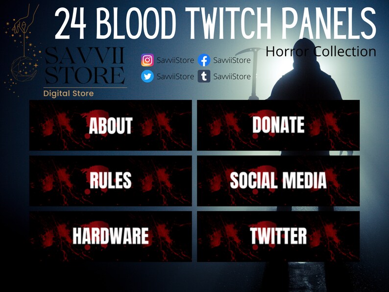 24 Bloody Twitch Panels, Horror Themed Twitch Panels, Blood Twitch ...