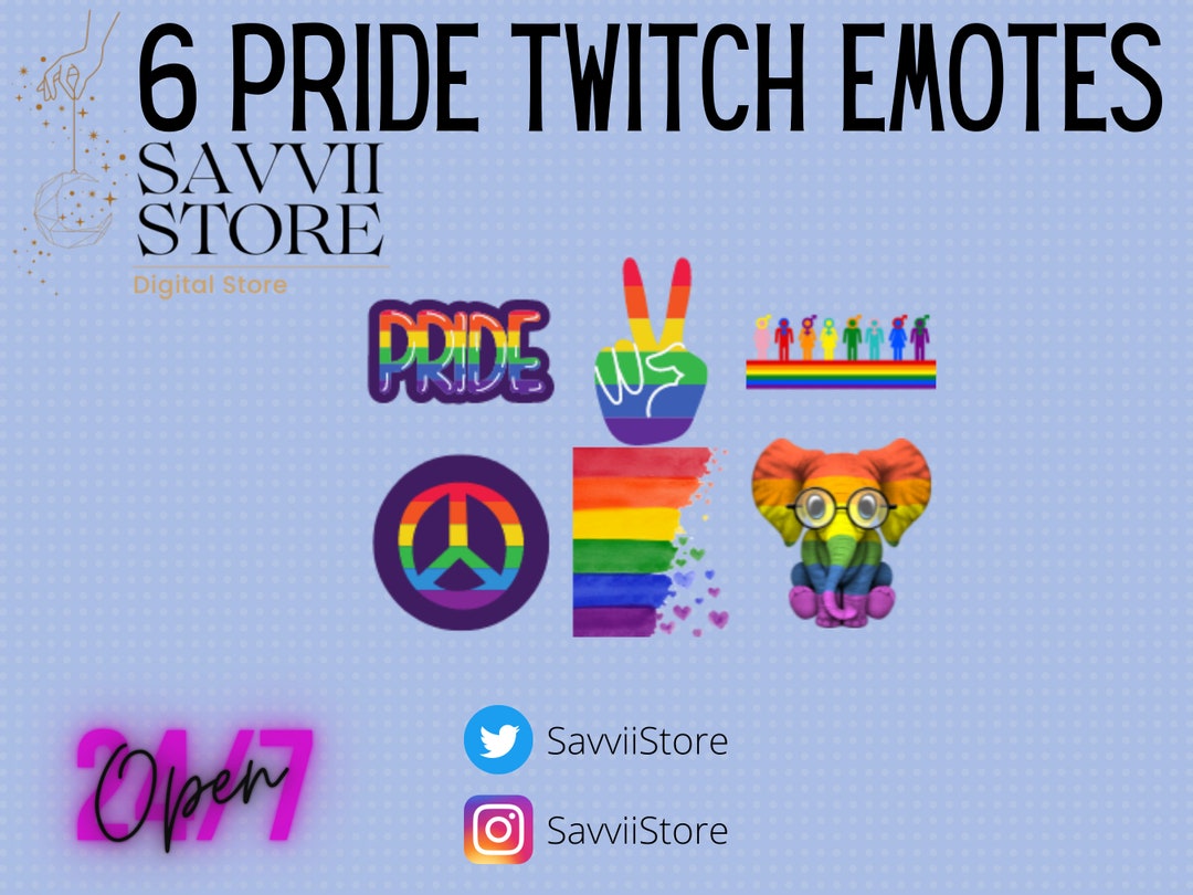 6 Fun Pride Twitch Emote Pack, LGBTQIA Emotes, Pride Emotes, Rainbow ...