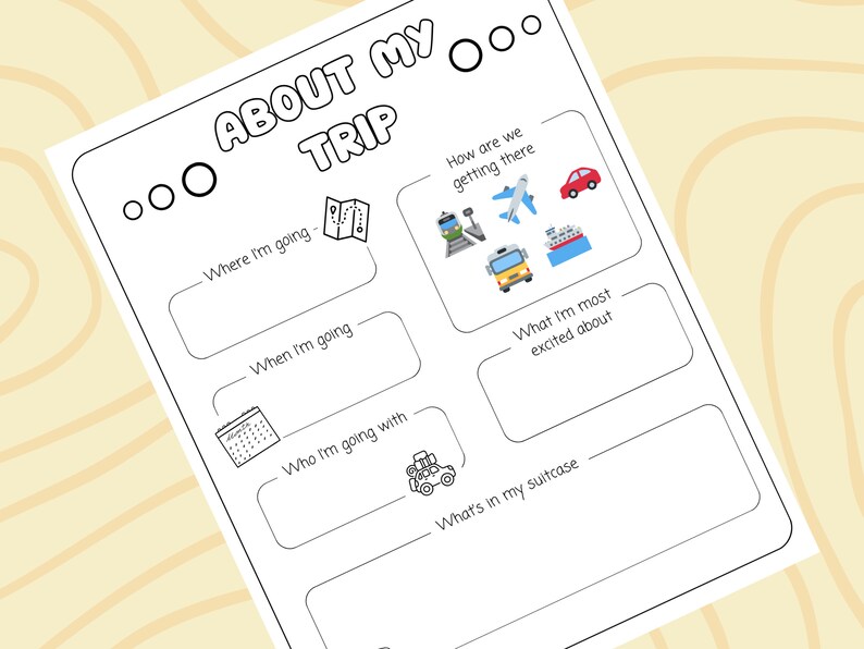 Kid's Travel Journal, Printable, Travel Journal for Kids, Summer Road ...