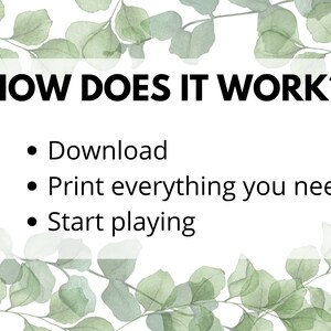 DIY Baby Shower Bingo Game - Green Theme, Green Eucalyptus Theme, 20 ...