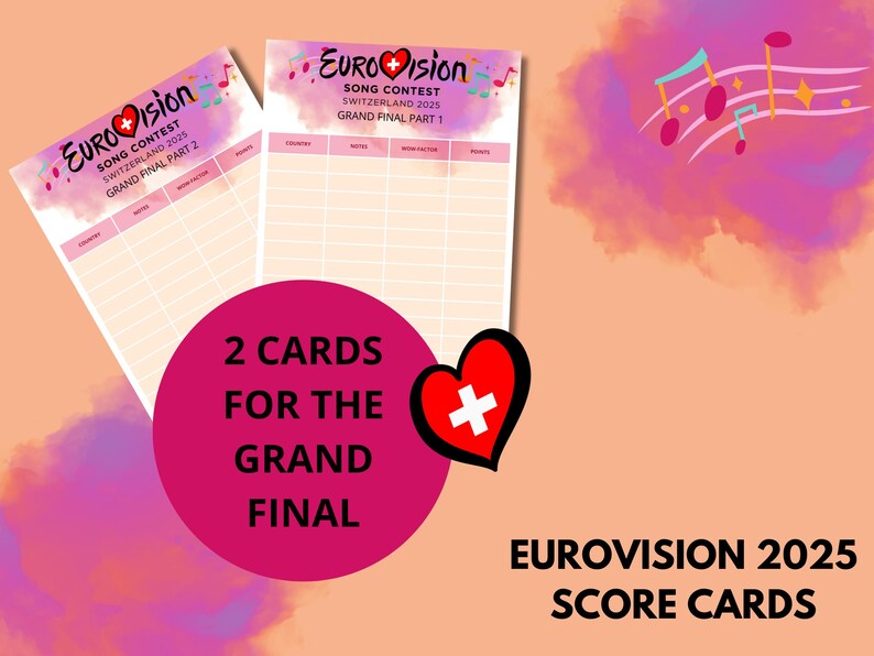 Eurovision 2025 Score Cards Semi-finals + Grand Final Eurovision 2025 ...