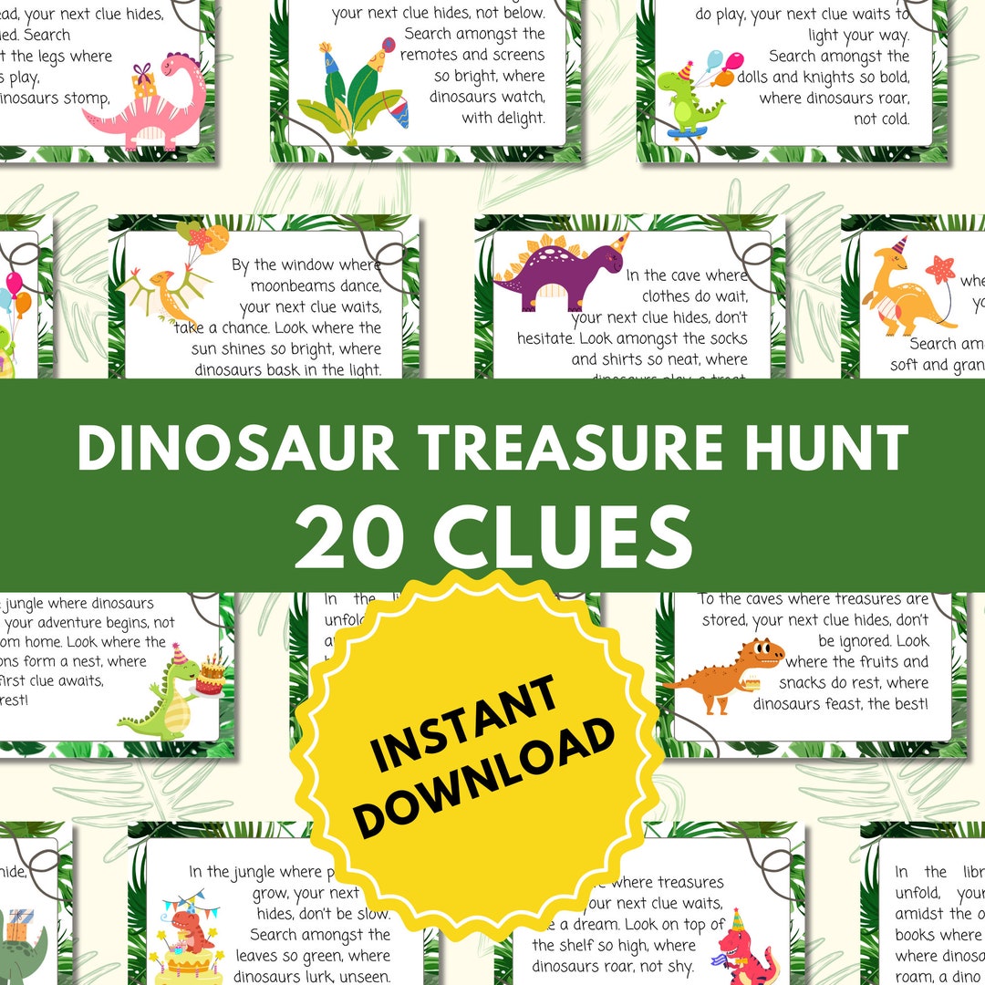 DIY Dinosaur Treasure Hunt for Kids | Birthday Treasure Hunt | Birthday ...