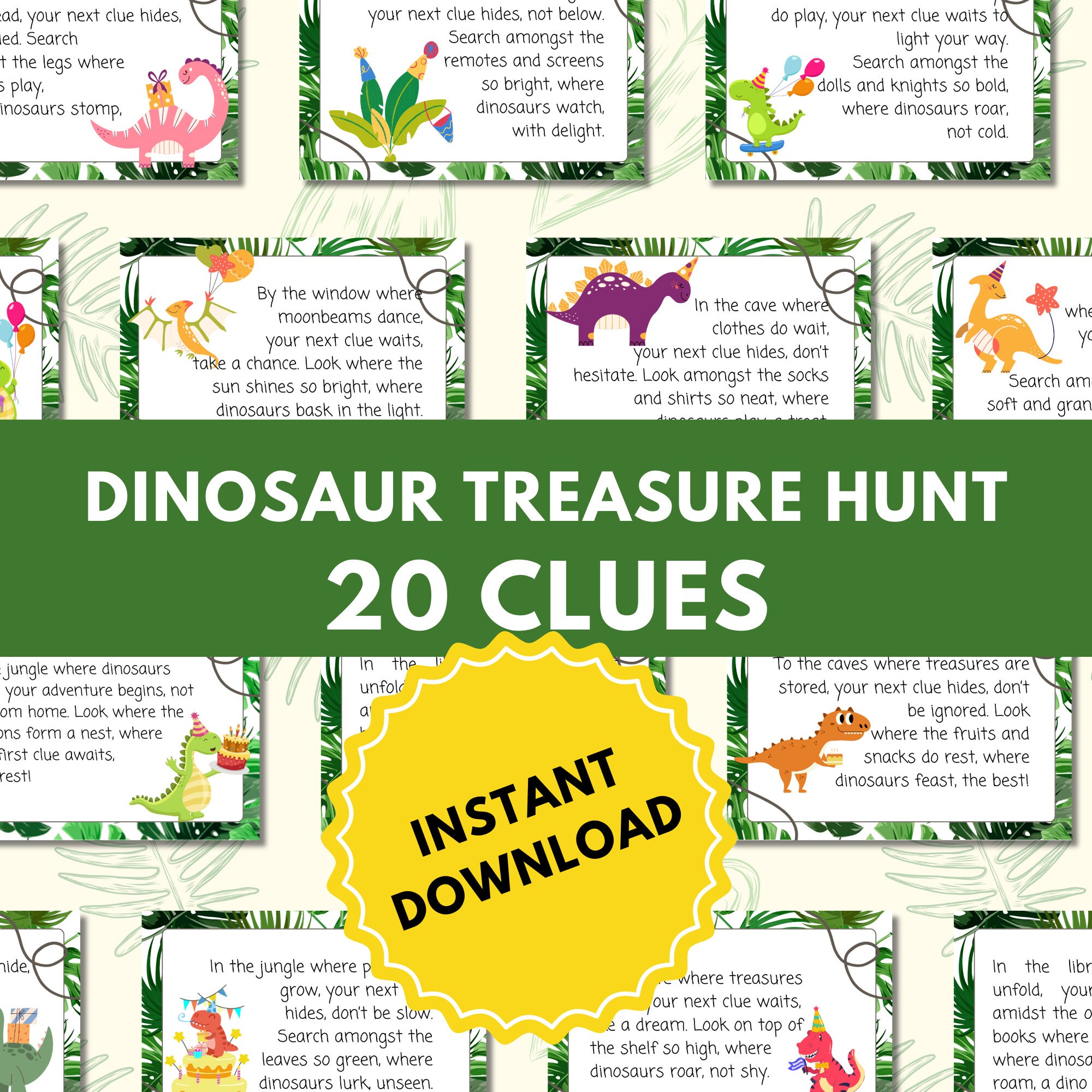 DIY Dinosaur Treasure Hunt for Kids | Birthday Treasure Hunt | Birthday ...