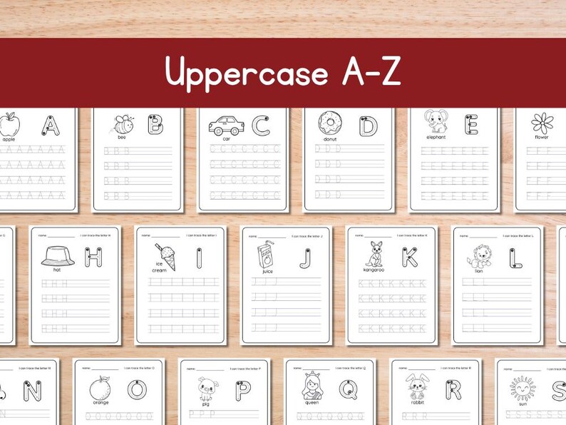 ABC Tracing Worksheet Printable for Kids – Upper and Lowercase Alphabet ...