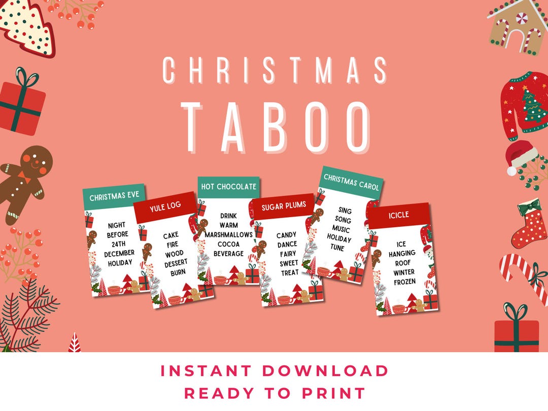 Christmas Taboo Game, Printable, Christmas Game Idea, Party Game ...