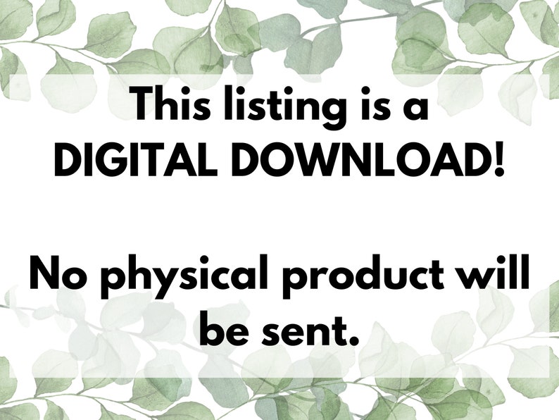 DIY Baby Shower Bingo Game Green Theme, Green Eucalyptus Theme, 20 ...