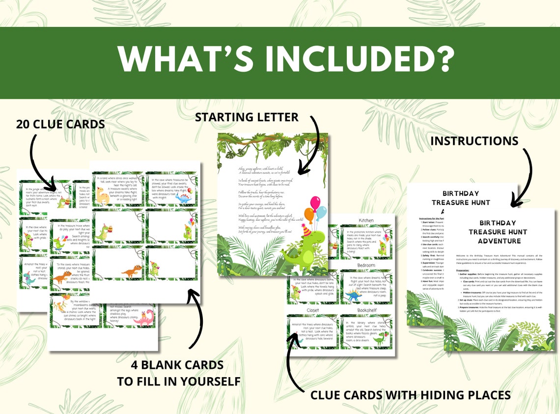 DIY Dinosaur Treasure Hunt for Kids | Birthday Treasure Hunt | Birthday ...