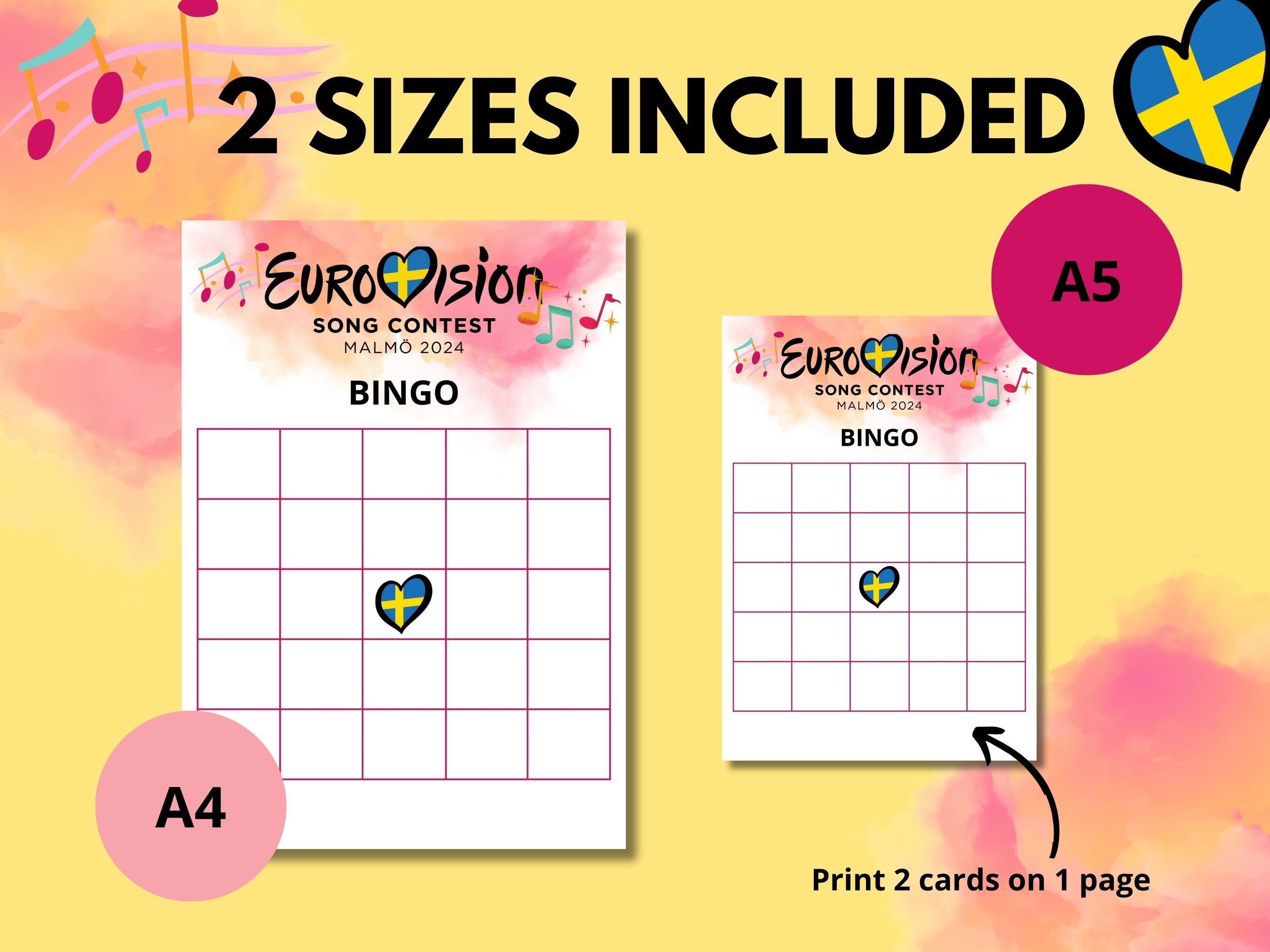 Eurovision 2024 Bingo Eurovision 2024 Watchparty Bingo Eurovision 2024 ...
