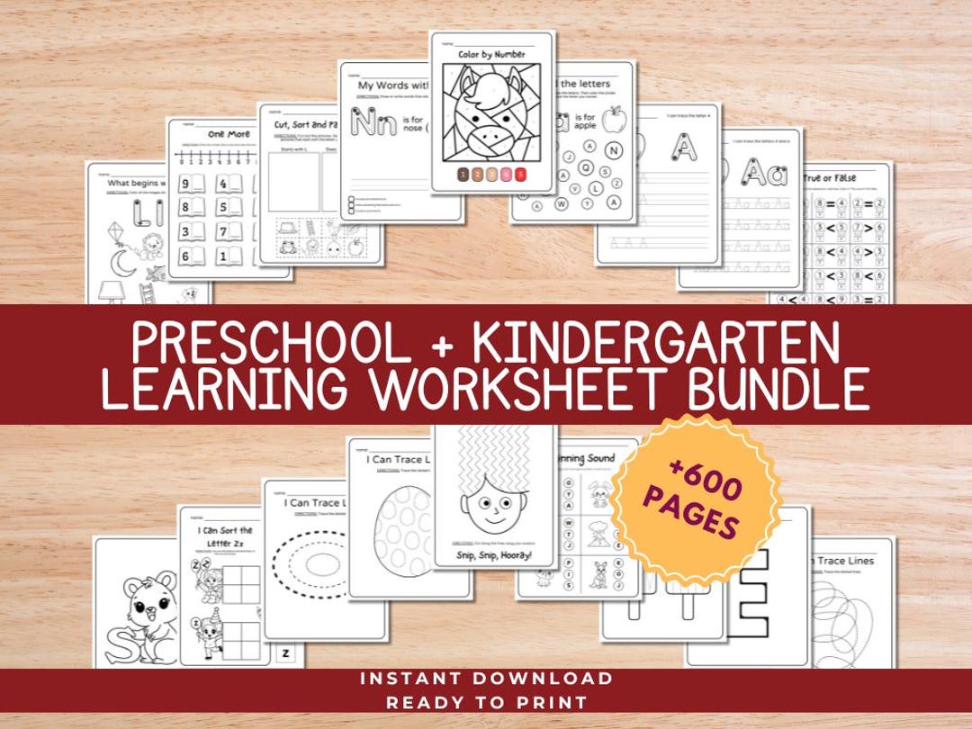 Preschool Mega Workbook Bundle Printable | 600+ Pages ABC, Numbers ...