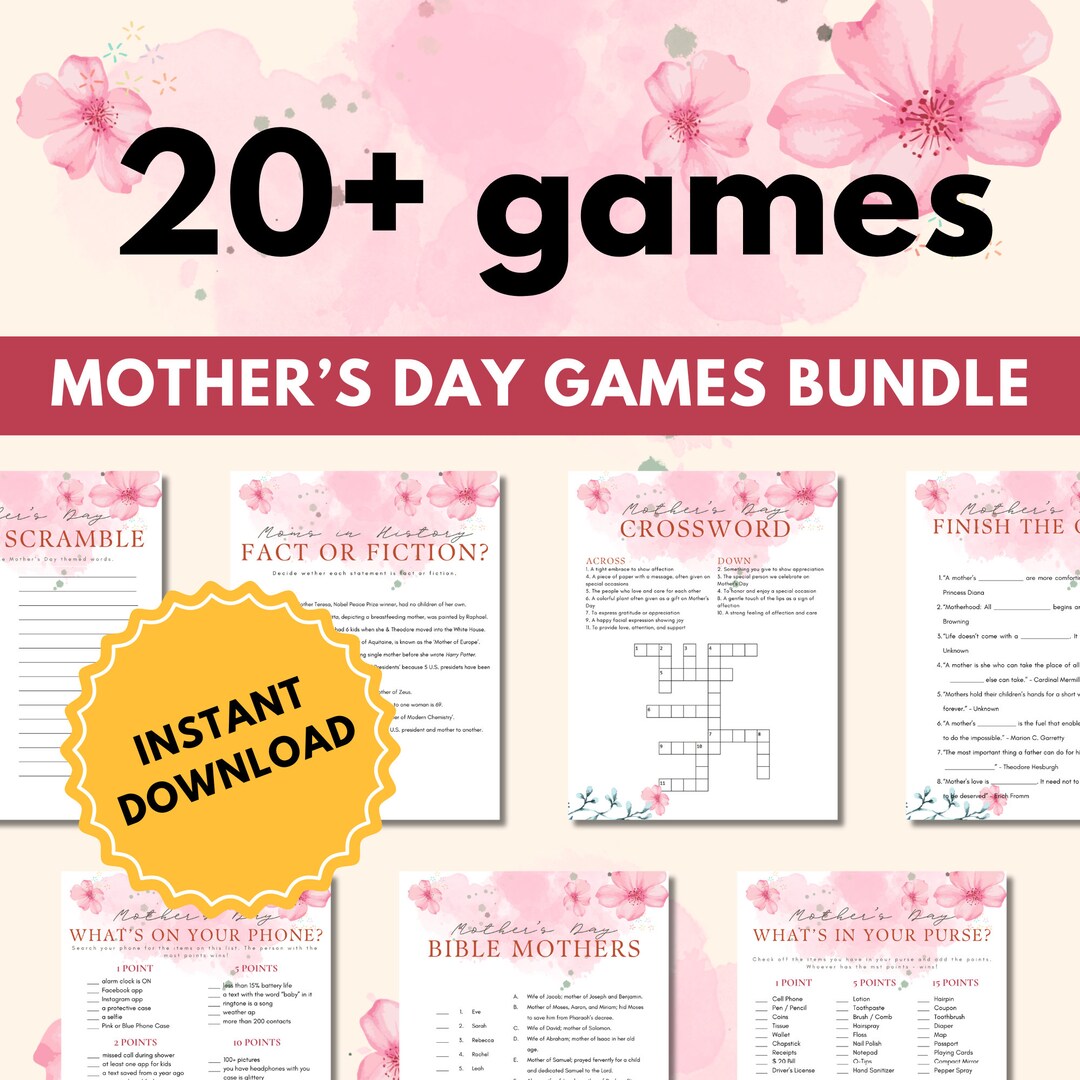 Mother's Day Brunch Games Bundle, Mothers Day Party Games, Mothers Day ...