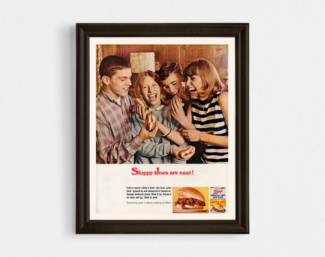 RETRO FOOD POSTER, Canned Food Ad, 1965 Popular Dinner, Retro Kitchen ...