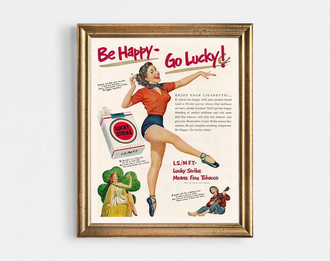 RETRO SMOKING PRINT, Mid-century Modern Cigarette Art Poster, Pin-up ...