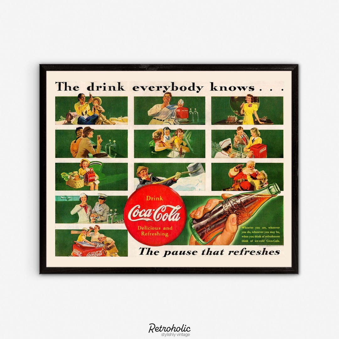 VINTAGE SODA AD, Nostalgic Soda Ad Printable, 1930s Vintage Ads ...