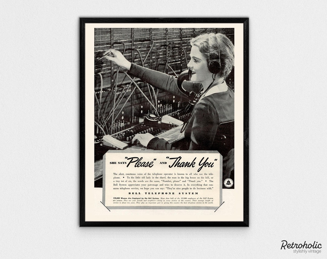 1930s Technology Art, Vintage Phone Print, Bell Telephone System ...