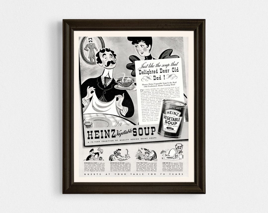 Retro Soup Ad, 1930s Retro Kitchen Art, Vintage Kitchen Poster, Food ...
