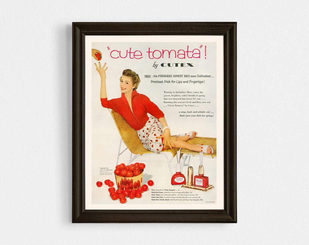 Vintage Nail Polish Ad Poster, Beauty Advertising, Retro Bathroom Print ...