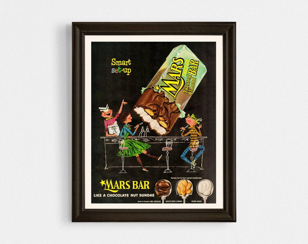 VINTAGE CANDY Ad Print, 1950s Chocolate Brand, Retro Mid-century ...