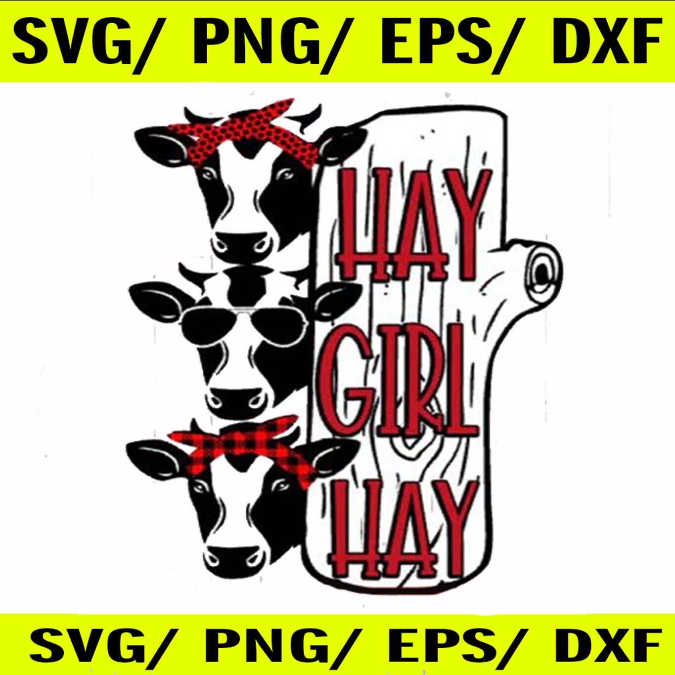 Hay Girl Hay Svg Funny Cow Svg Highland Cow With Bow and - Etsy