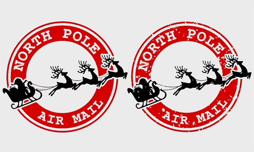 North Pole Air Mail Stamp Svg North Pole Mail Express Post Svg