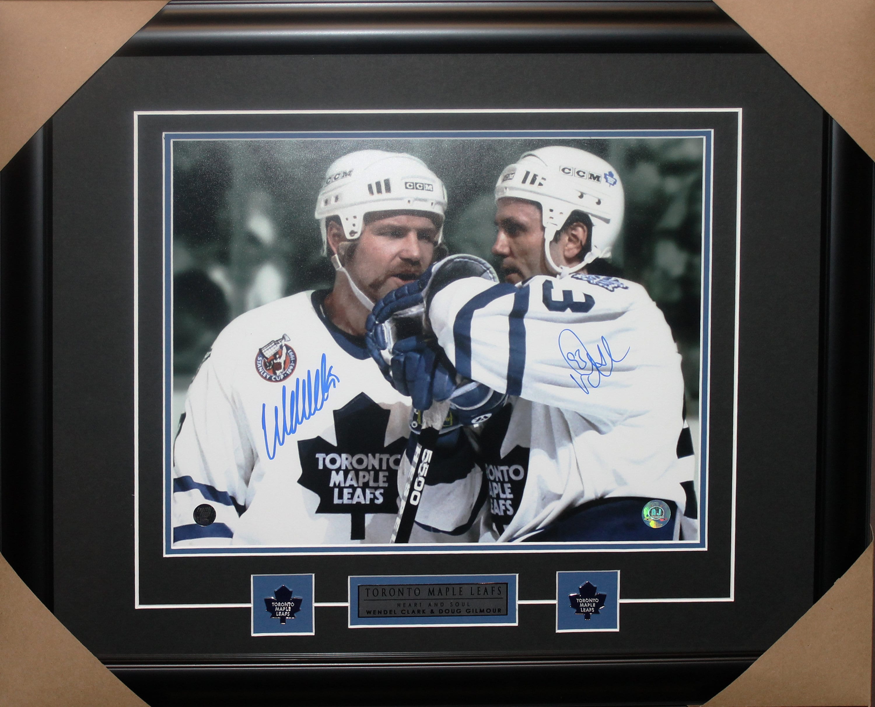 Doug Gilmour Wendel Clark Signed Autograph Toronto Leafs 16x20 Framed ...