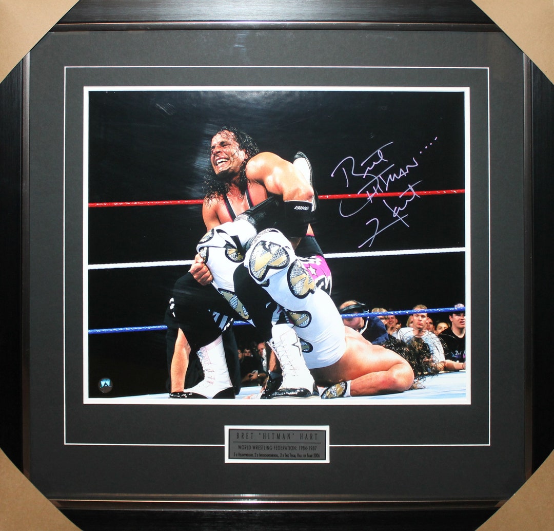 Bret Hitman Hart Signed Autograph WWF WWE Wrestling 16x20 Framed - Etsy