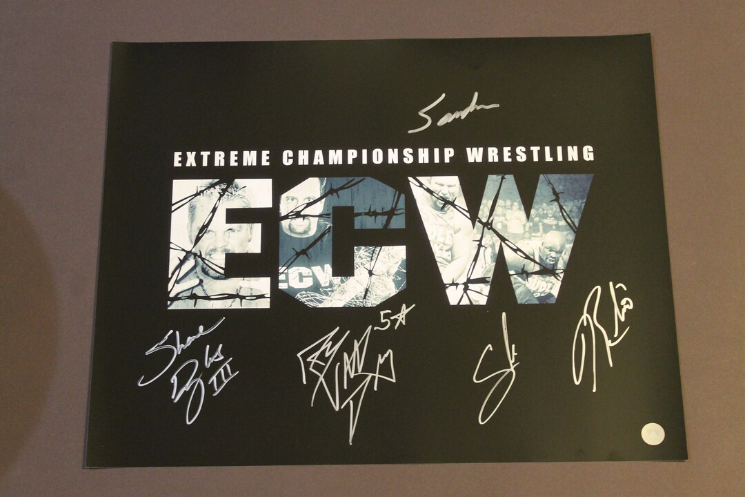 Sabu Shane Douglas Rhino RVD Sandman Autograph ECW WWE Wrestling 16x20 ...