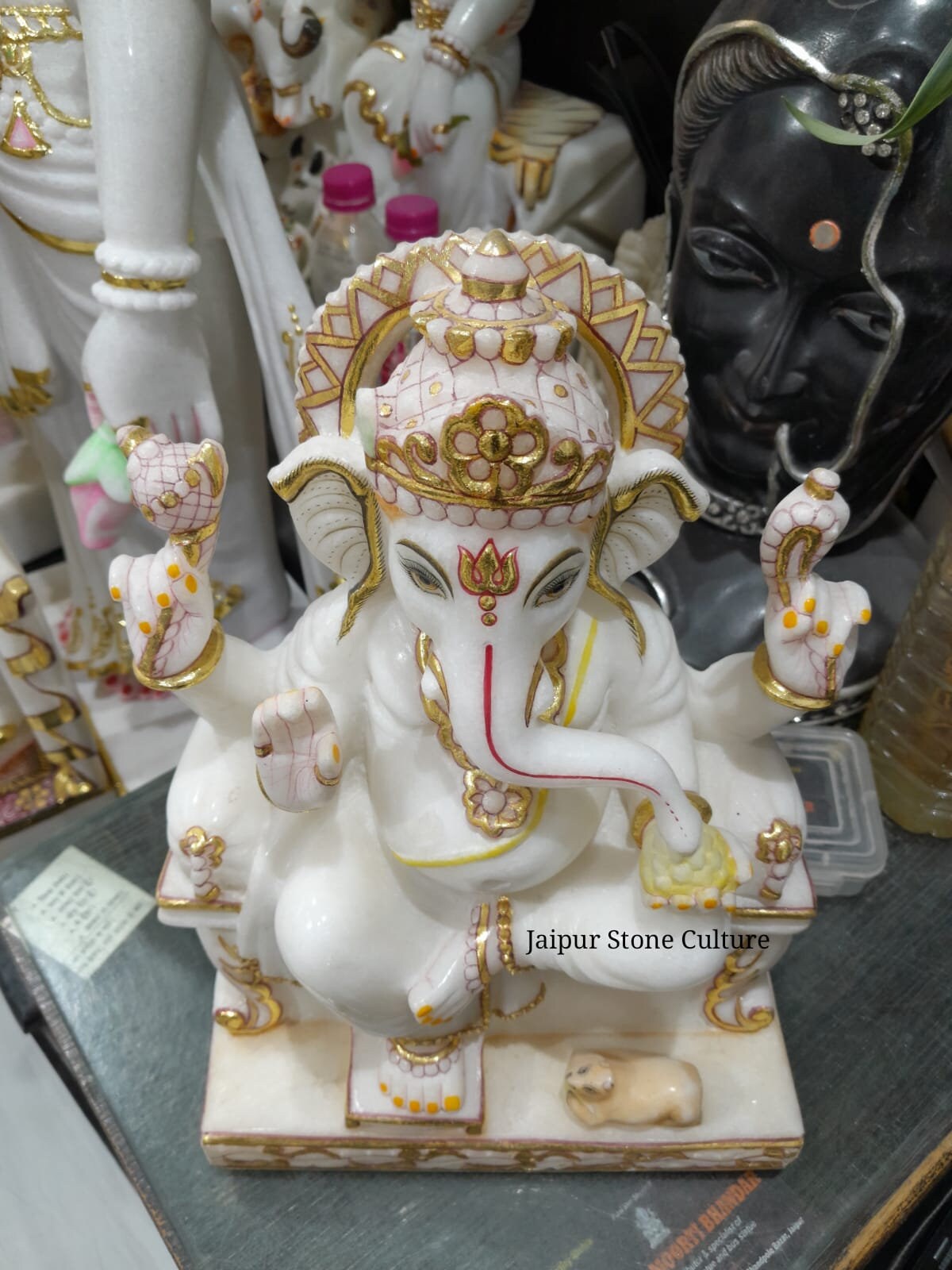 Ganesh Ji Premium Marble Murti for Temple 12, Marble Ganesh Statue for ...