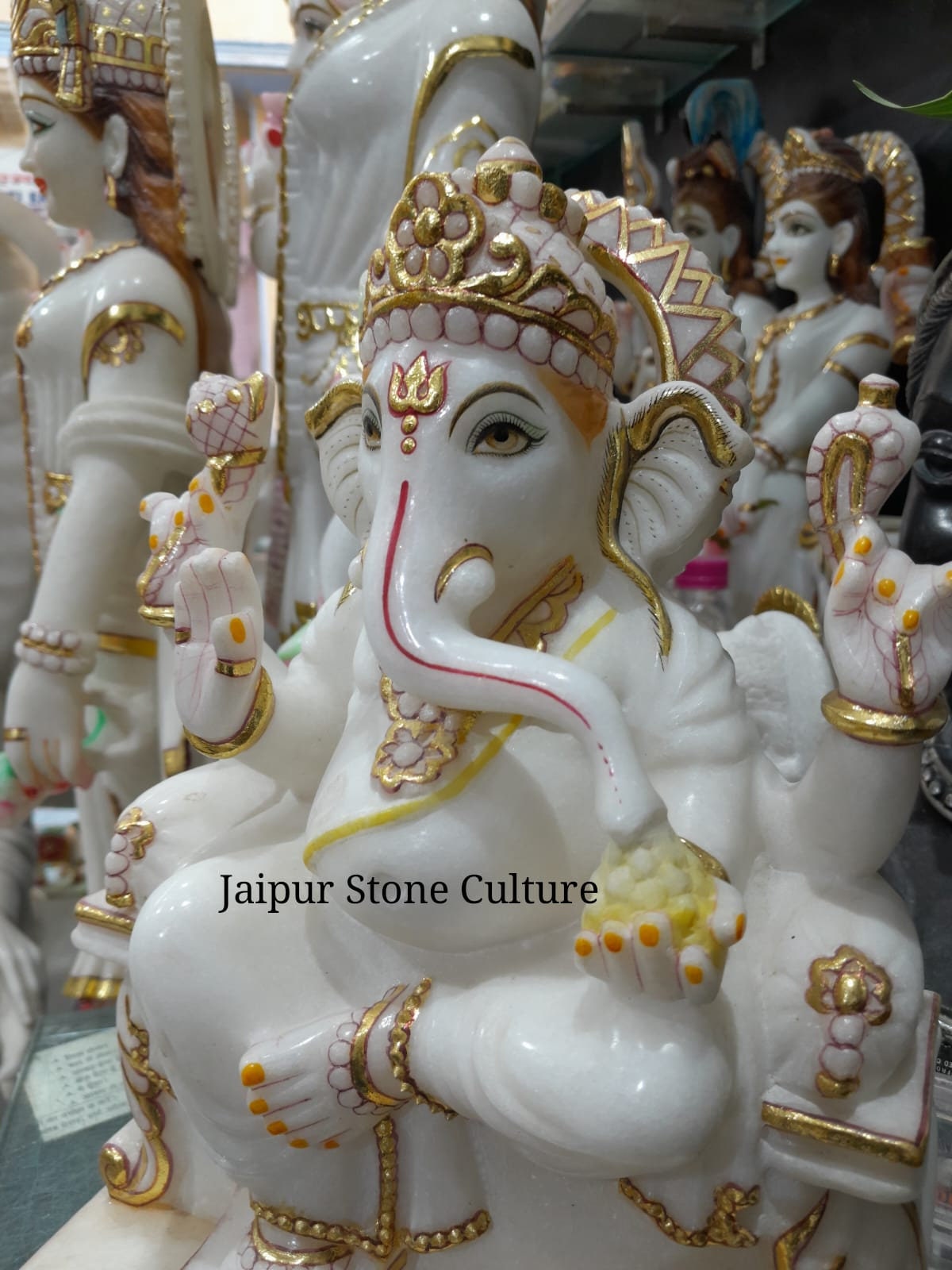 Ganesh Ji Premium Marble Murti for Temple 12, Marble Ganesh Statue for ...