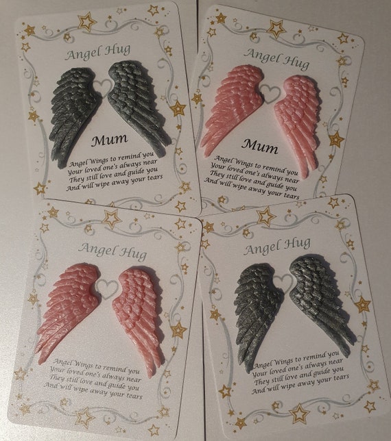 Personalised Resin Angel Wings Card Custom Made - Etsy UK