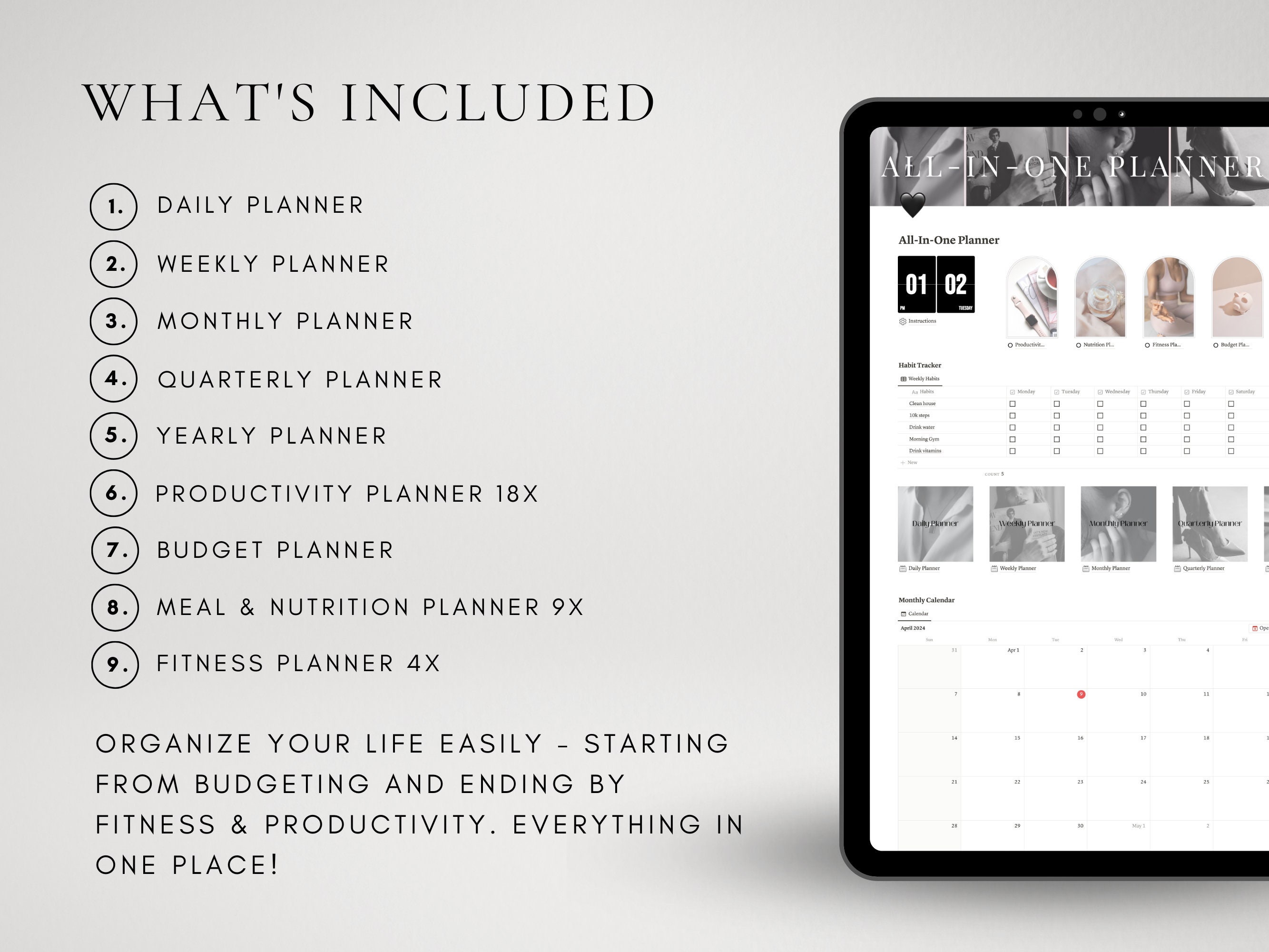 Notion All in One Planner Template | Notion Life Planner | Adhd Notion ...