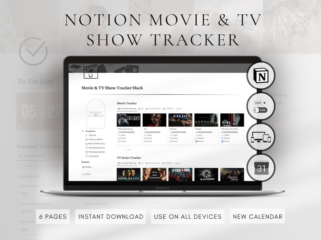 Digital Notion Movie & TV Show Tracker | Actor List | Watching ...