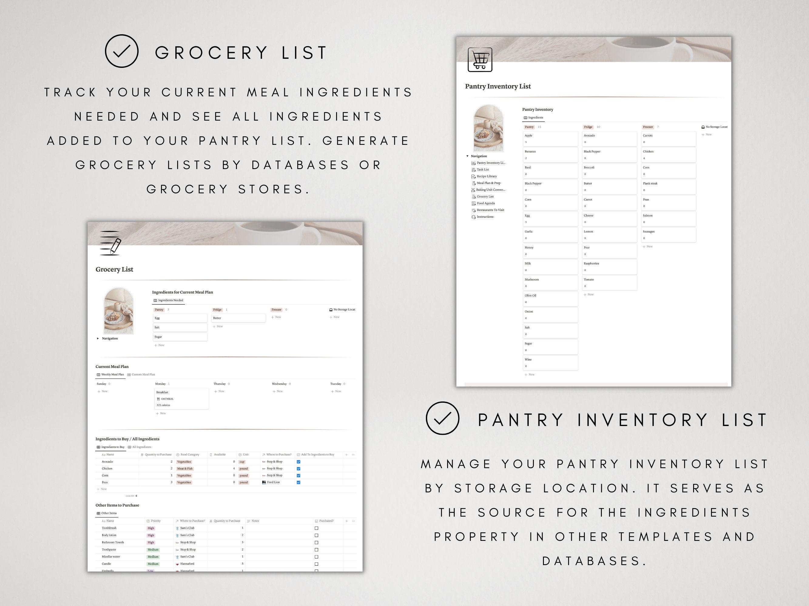 Meal Planner Notion Template | Daily, Weekly, Monthly Menu Planner ...